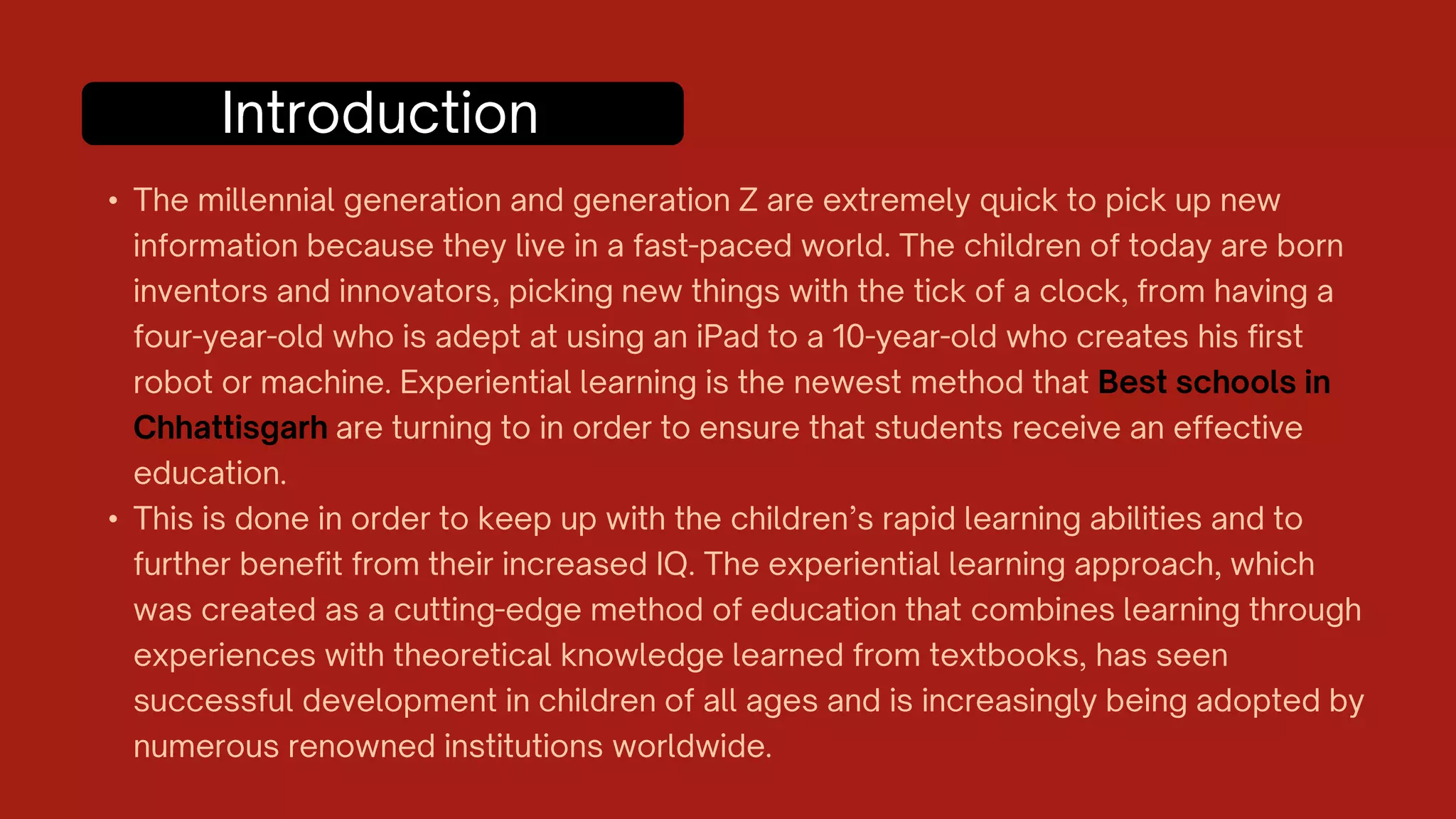 Explore new age learning formats with Best school in Chhattisgarh.pptx