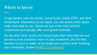 Explore Personal Investment Strategies With MoRE 2.0 Conference | PPTX