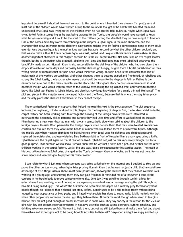 Kim's Explore response iqbal novel study | PDF