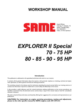 Same Explorer II Special 70 75 80 85 90 95 - Workshop Manual | PDF