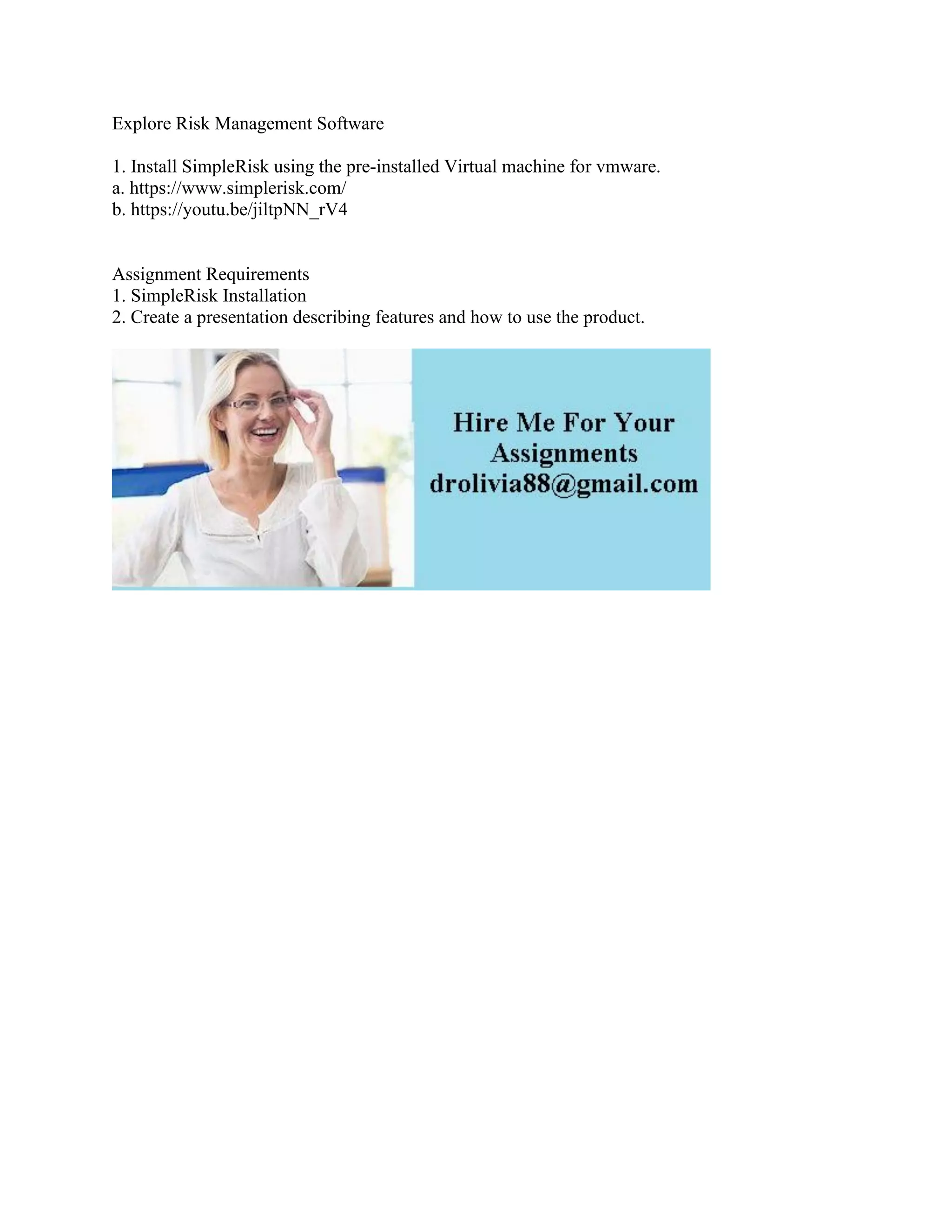 Explore Risk Management Software 1- Install SimpleRisk using the pre-.pdf