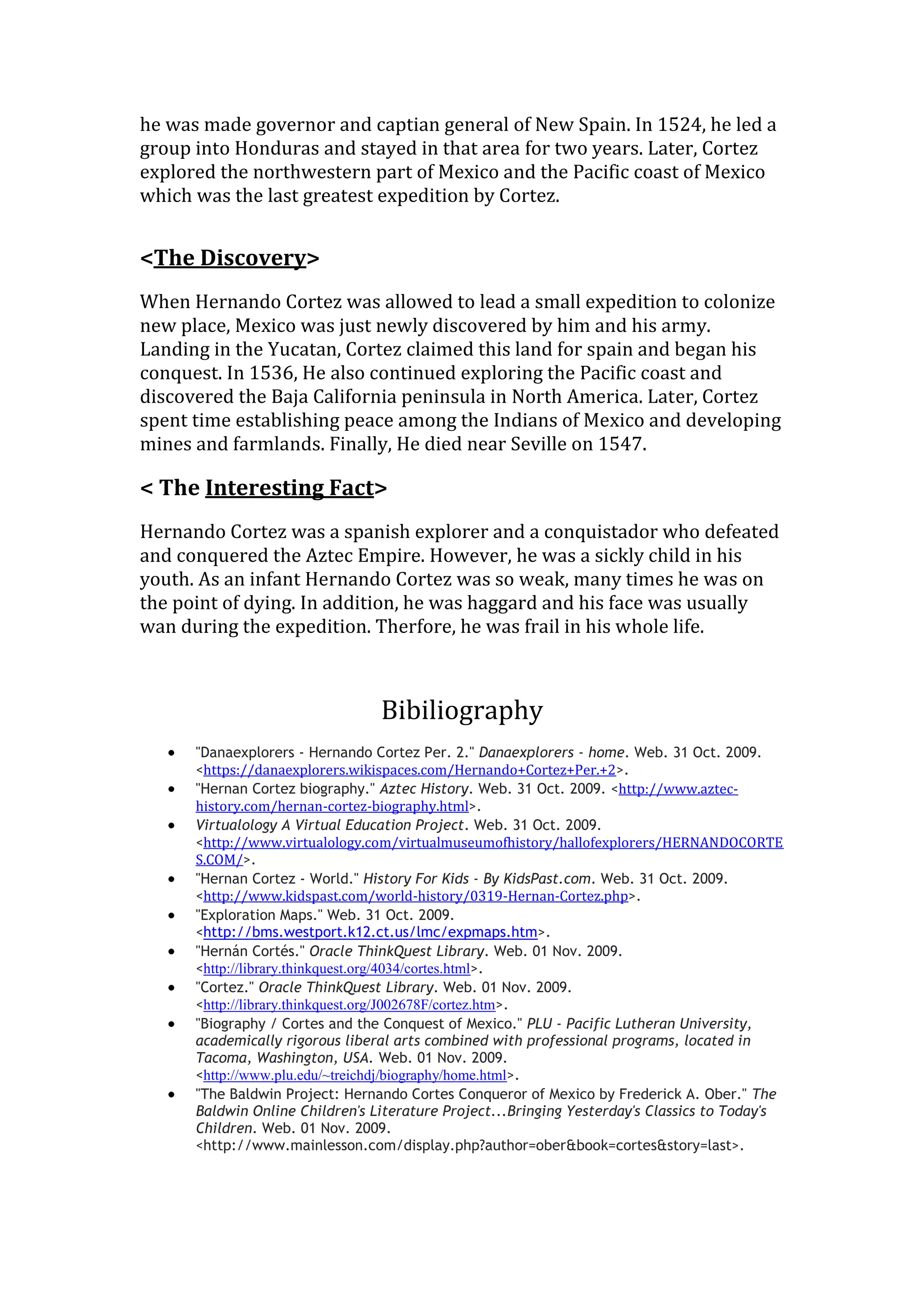 Explorer Report - Hernando Cortez | PDF