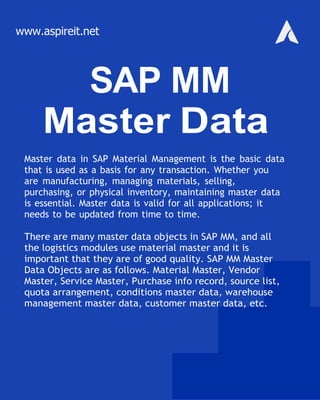 Explore everything about SAP Material Management Module | PDF