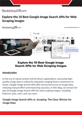 Explore the 10 Best Google Image Search APIs for Web Scraping Images.pptx
