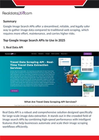 Explore the 10 Best Google Image Search APIs for Web Scraping Images.pptx