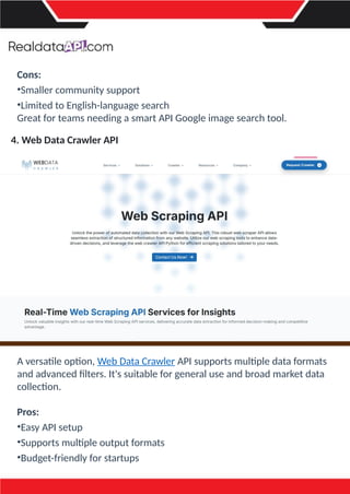 Explore the 10 Best Google Image Search APIs for Web Scraping Images.pptx