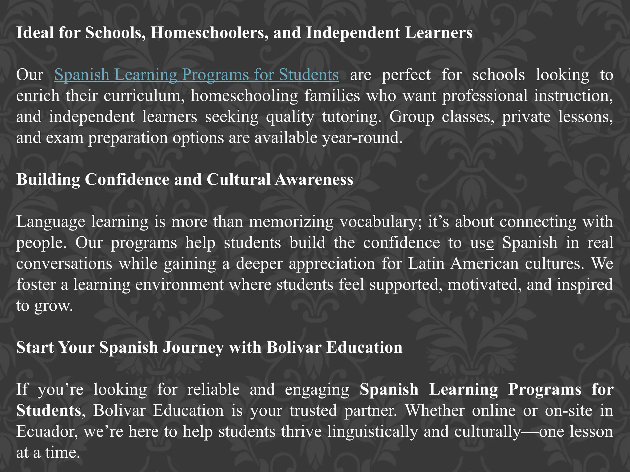 Explore the Best Spanish Learning Programs for Students at Bolivar Education.pptx