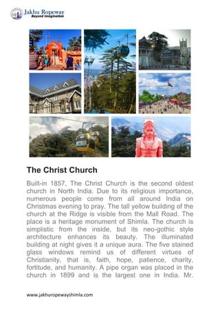Explore the Popular Tourist Destinations of Shimla in its Majestic ...
