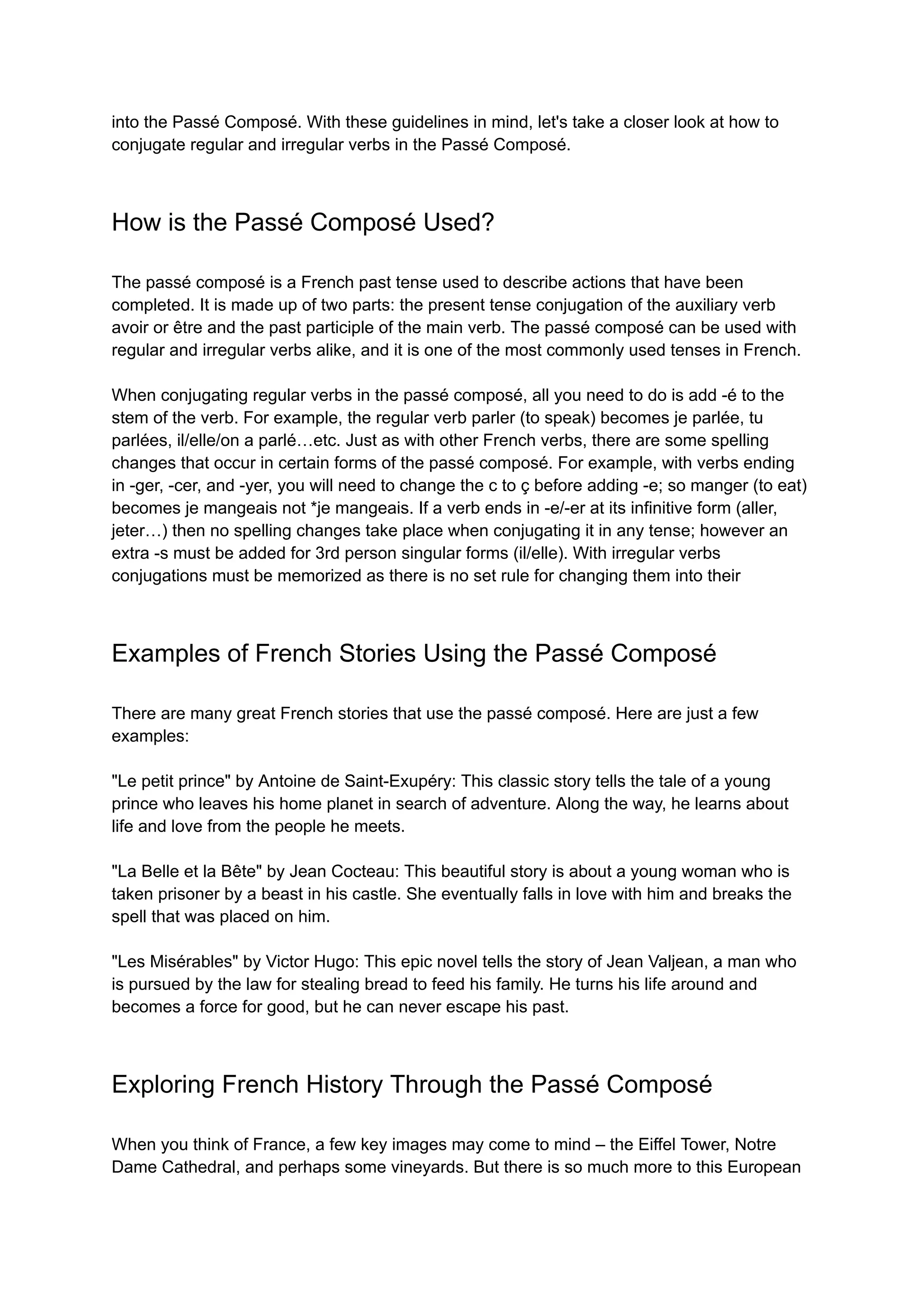 Explore the Rich History of France Through the Passé Composé.pdf ...