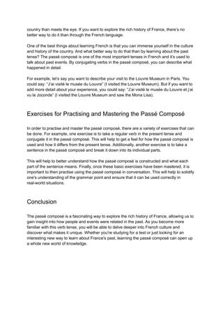 Explore the Rich History of France Through the Passé Composé.pdf