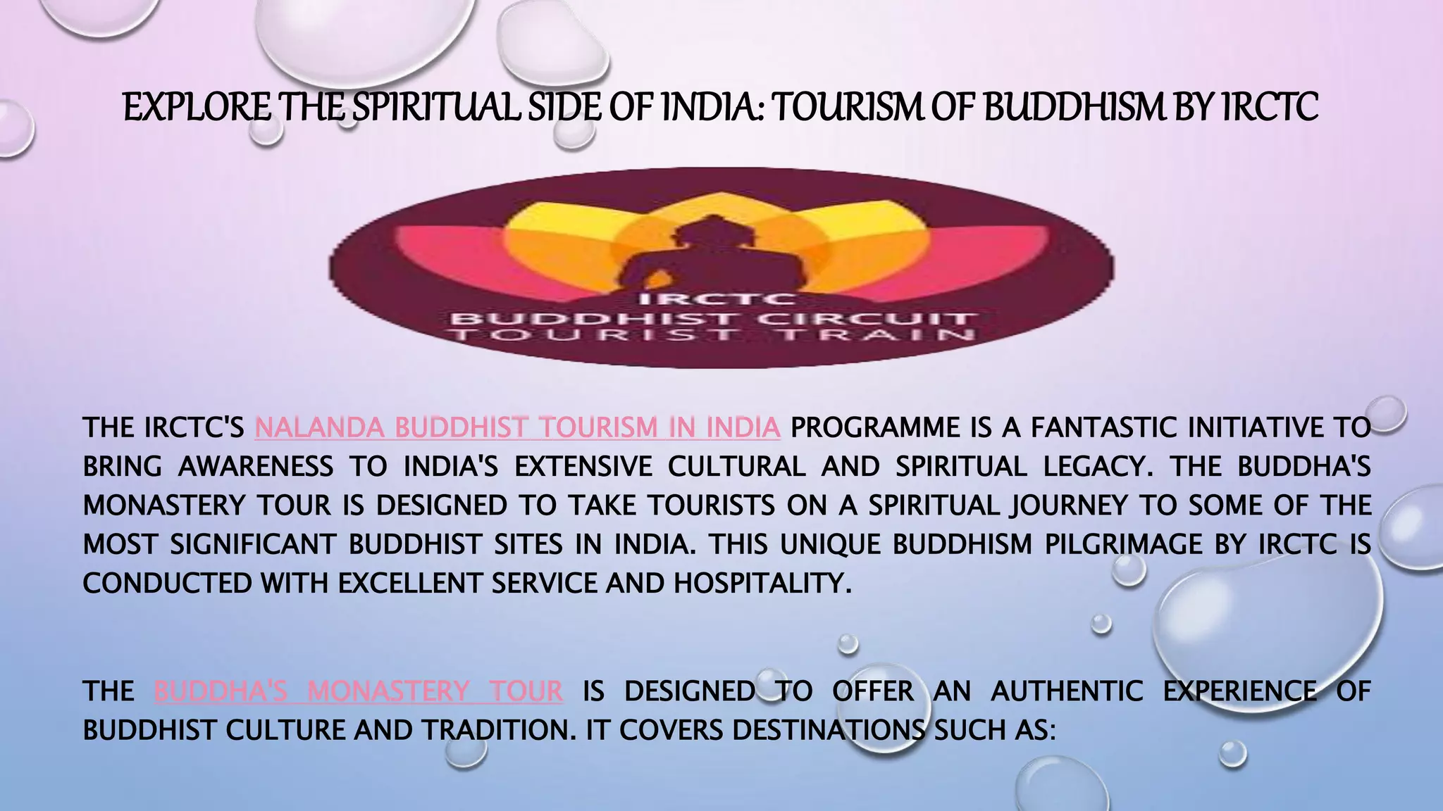 Explore the Spiritual Side of India Tourism of Buddhism by IRCTC.pptx