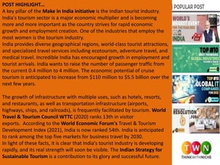 Explore the Sustainable Tourism Strategy of India for 2023 | PPTX
