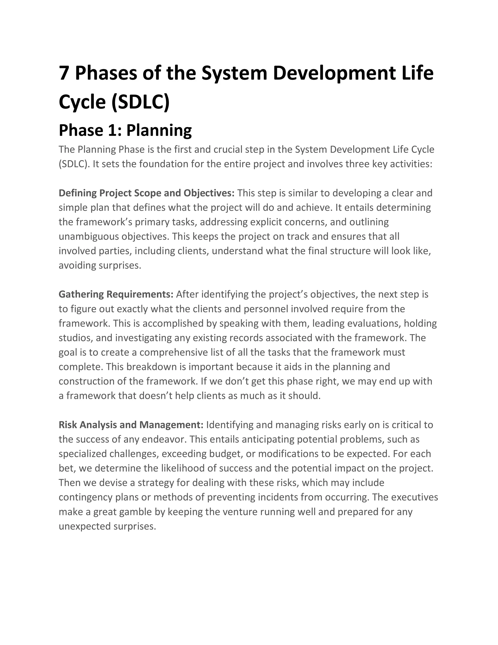 Explore the System Development Life Cycle and Phases | PDF