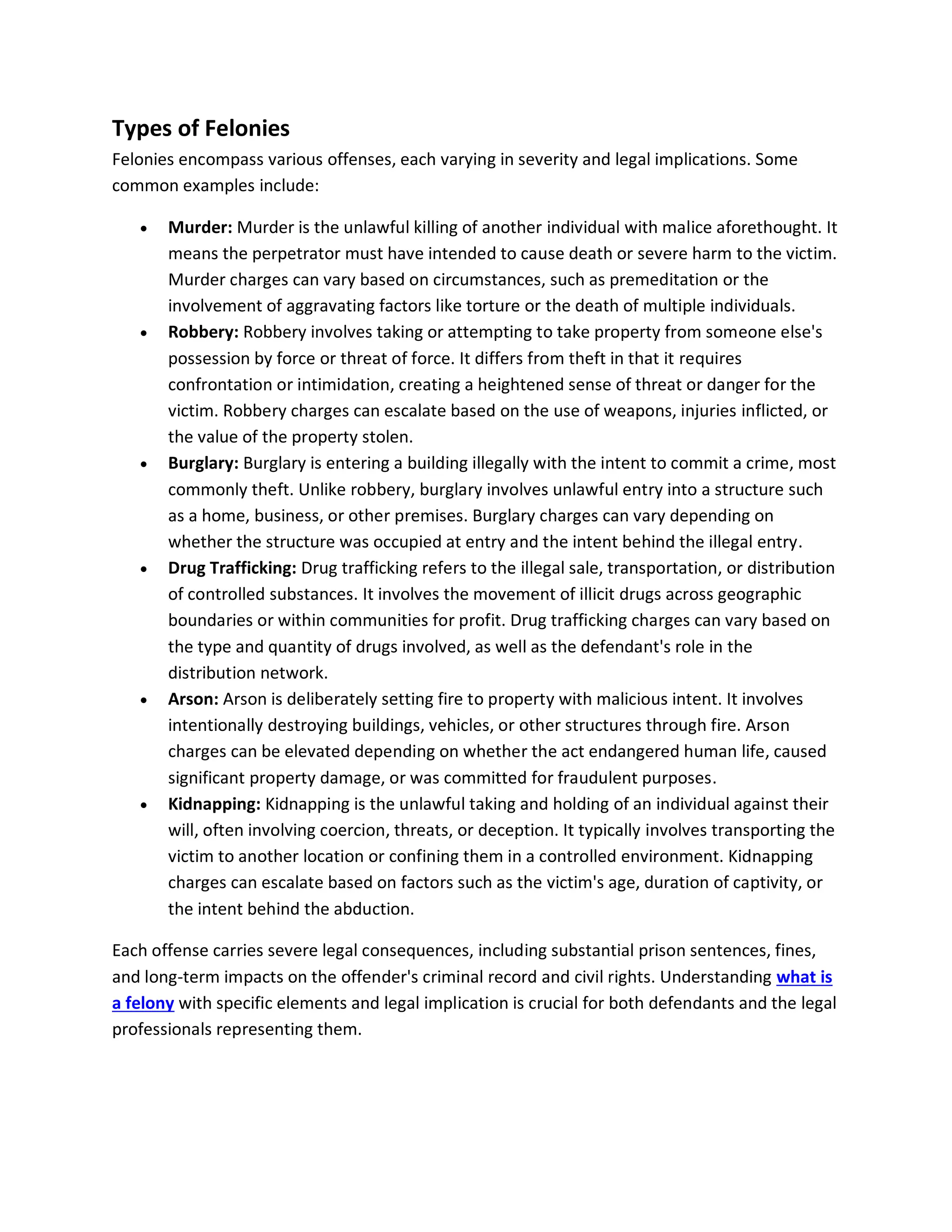 What is a Felony? Definition with Its Legal Implications | PDF