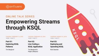 Exploring KSQL Patterns | PPTX | Databases | Computer Software and Applications