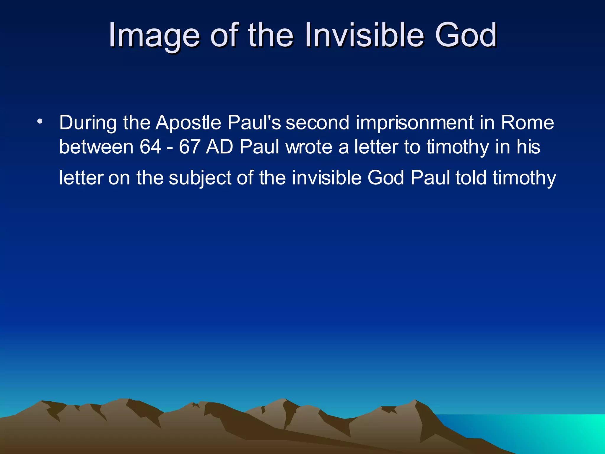 Exploring Pauls Letter To The Colossians Chapters 1 2 | PPT