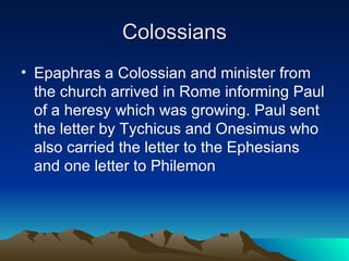 Exploring Pauls Letter To The Colossians Chapters 1 2 | PPT