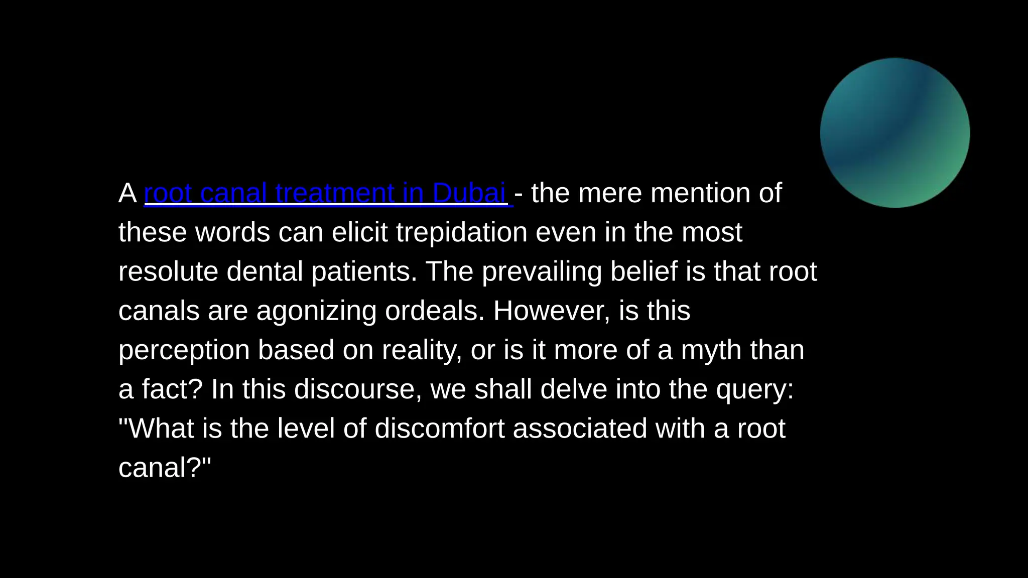EXPLORING THE SENSATION OF A ROOT CANAL | PPT