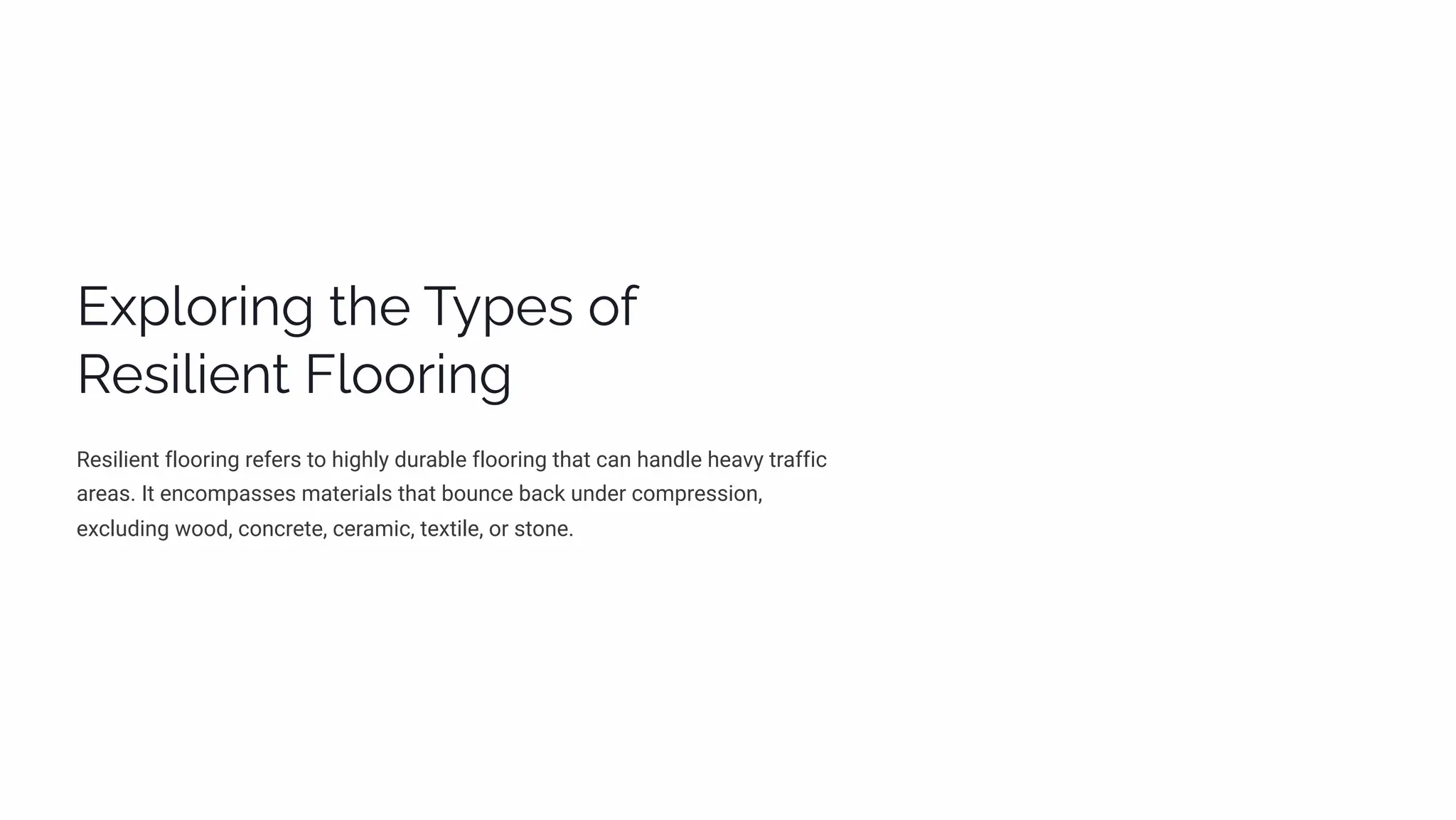 Exploring the Types of Resilient Flooring | PDF