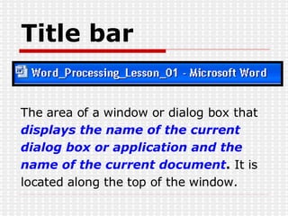 Exploring The Word Window | PPT