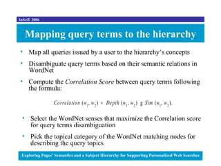 Exploring Web Pages' Semantics and a Subject Hierarchy for Supporting Personalized Web Searches ...