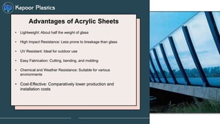 Exploring Acrylic Sheets: Versatile Solutions from Kapoor Plastics | PPTX