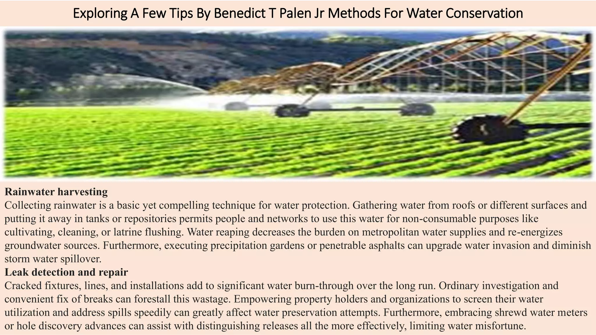 Exploring A Few Tips By Benedict T Palen Jr Methods For Water ...