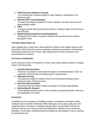 Exploring AI Datasets_ The Foundation of Intelligent Systems.pdf