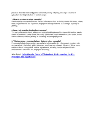 Exploring Asexual Reproduction in Plants: Mechanisms, Benefits, and ...