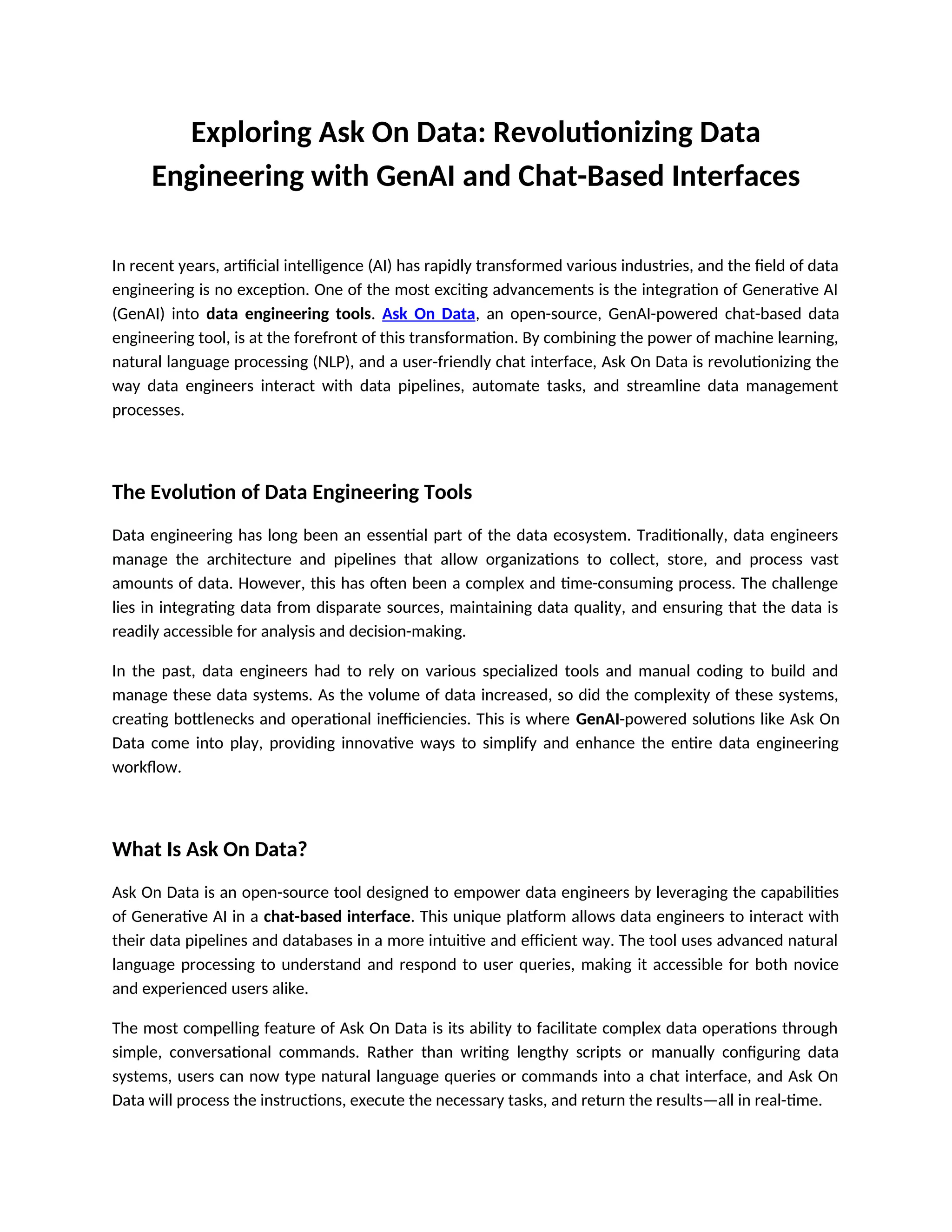Exploring Ask On Data Revolutionizing Data Engineering with GenAI and Chat Based Interfaces.docx