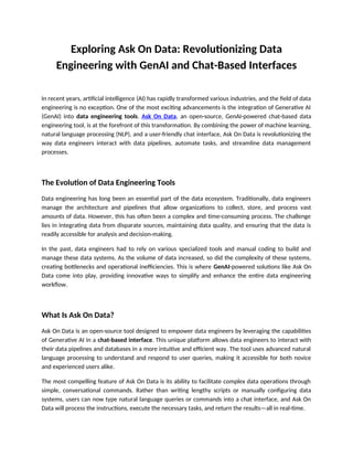 Exploring Ask On Data Revolutionizing Data Engineering with GenAI and ...