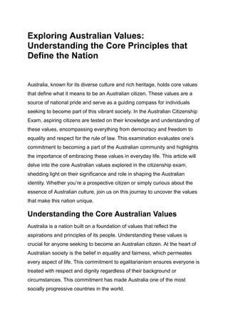 Exploring Australian Values_ Understanding the Core Principles that ...