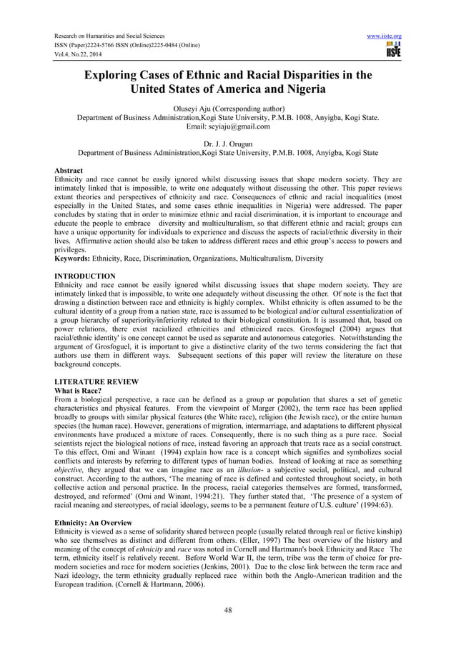 Exploring cases of ethnic and racial disparities in the | PDF