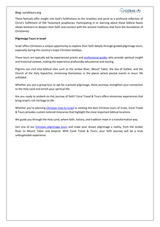 Experience Christian Festivals in Israel: A Faith-Filled Journey ...