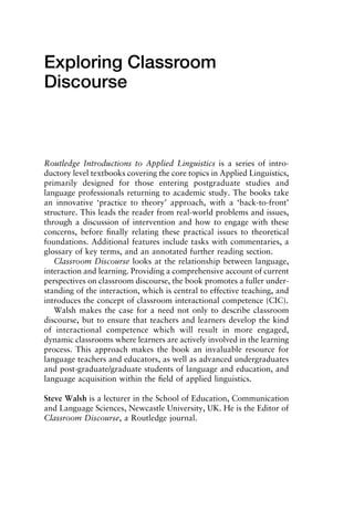 Exploring classroom discourse | PDF