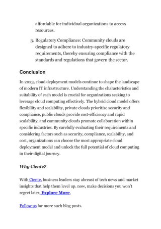 Exploring Cloud Deployment Models for 2023.pdf | Cloud Computing | Internet