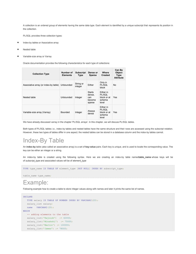 Exploring collections with example | DOCX | Databases | Computer ...
