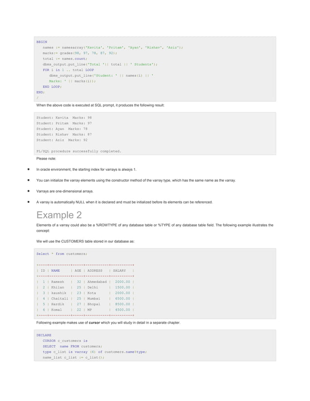Exploring collections with example | DOCX | Databases | Computer Software and Applications