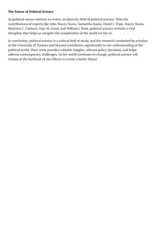 Exploring Contemporary Issues in Political Science - John Stacey Soans | PDF