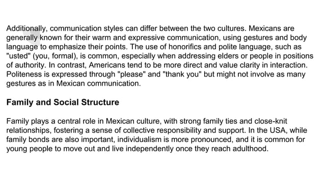 Exploring Cultural Differences Between Mexico and the USA | PPTX ...