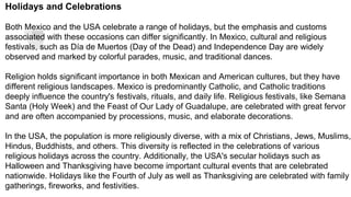 Exploring Cultural Differences Between Mexico and the USA | PPTX