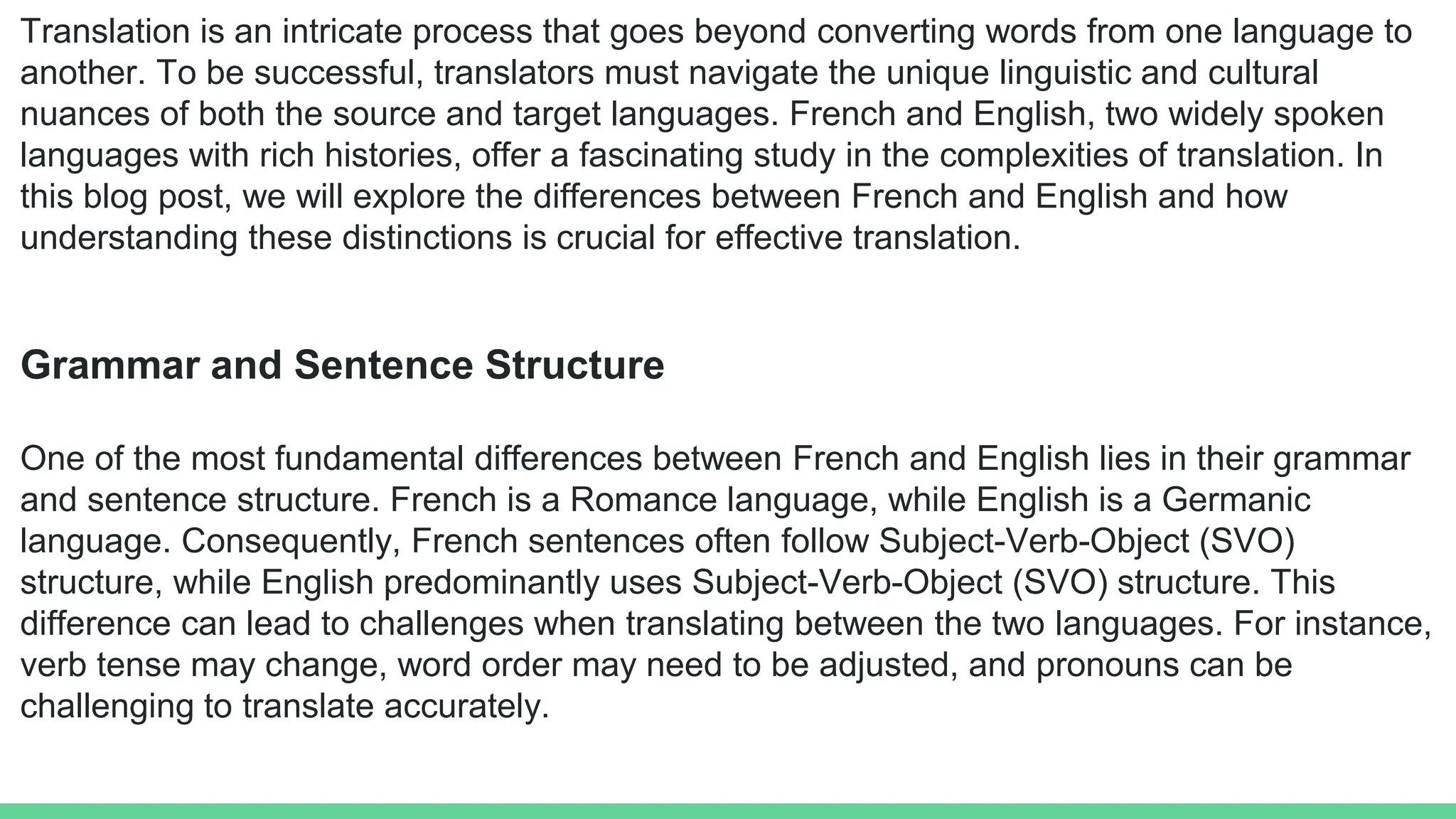 Exploring Differences between French and English for Effective ...