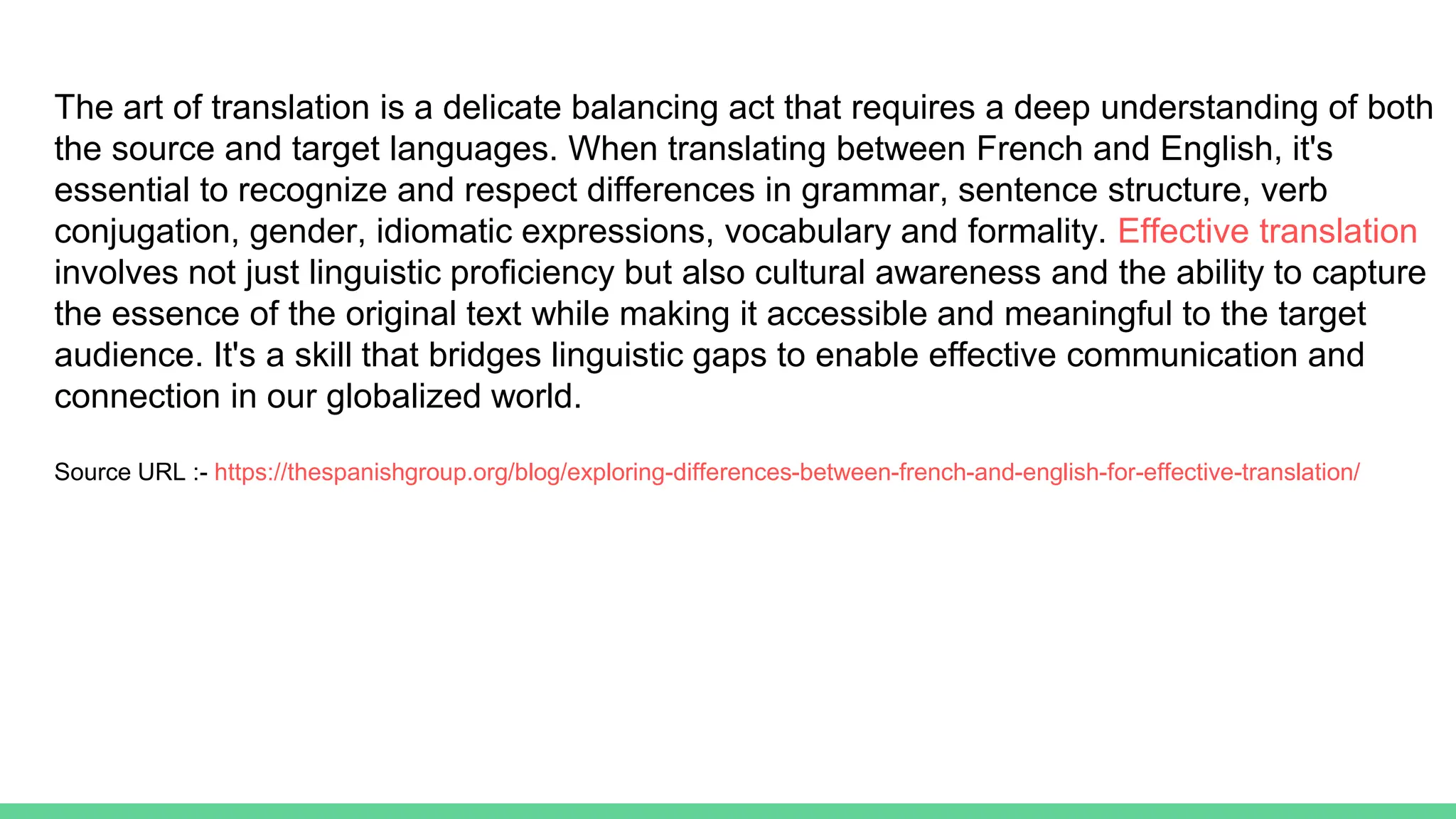 Exploring Differences between French and English for Effective ...
