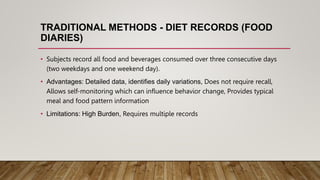Exploring Different Methods of Dietary Assessment for Food.pptx