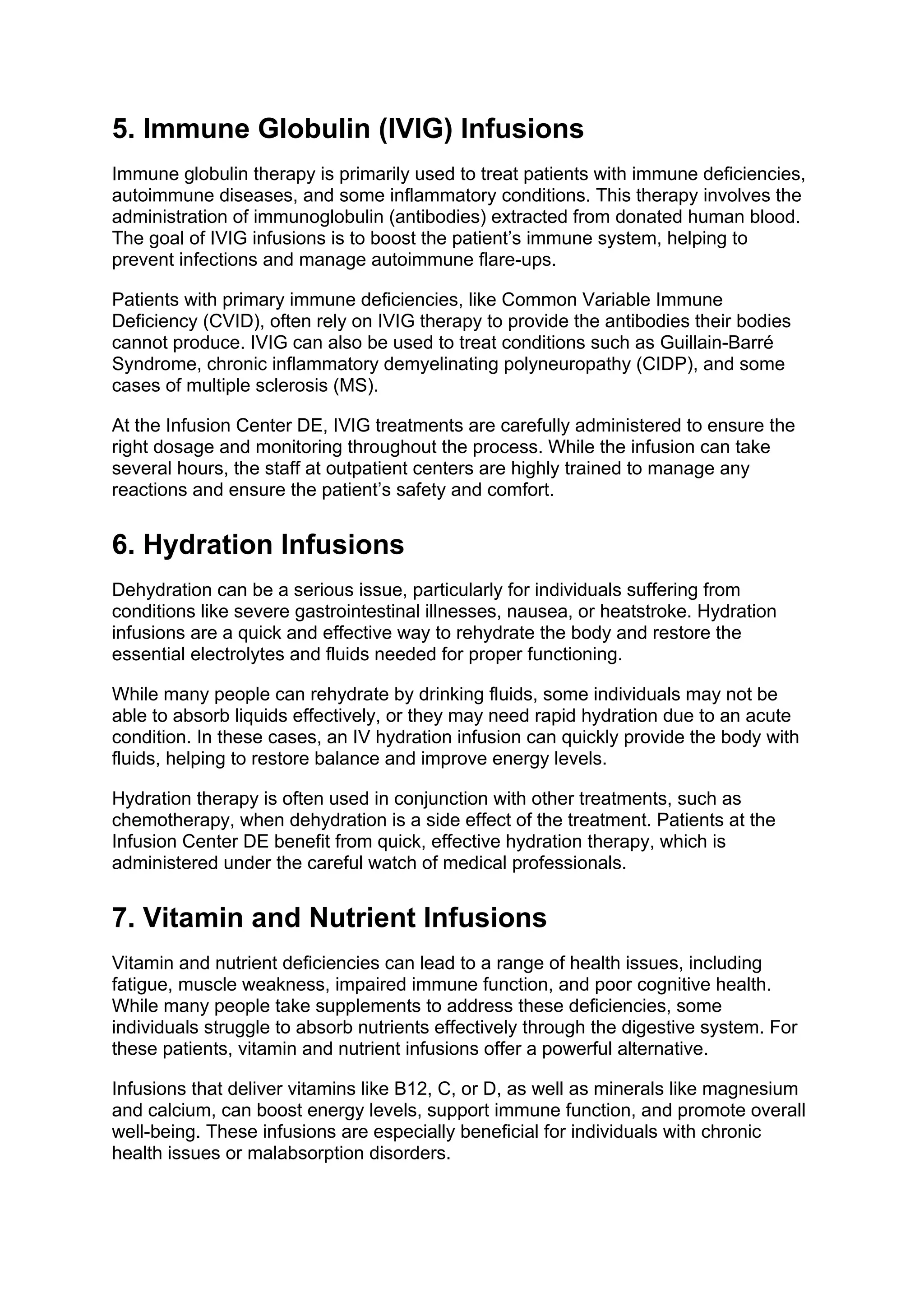 Exploring Different Types of Infusions at Infusion Center DE.docx