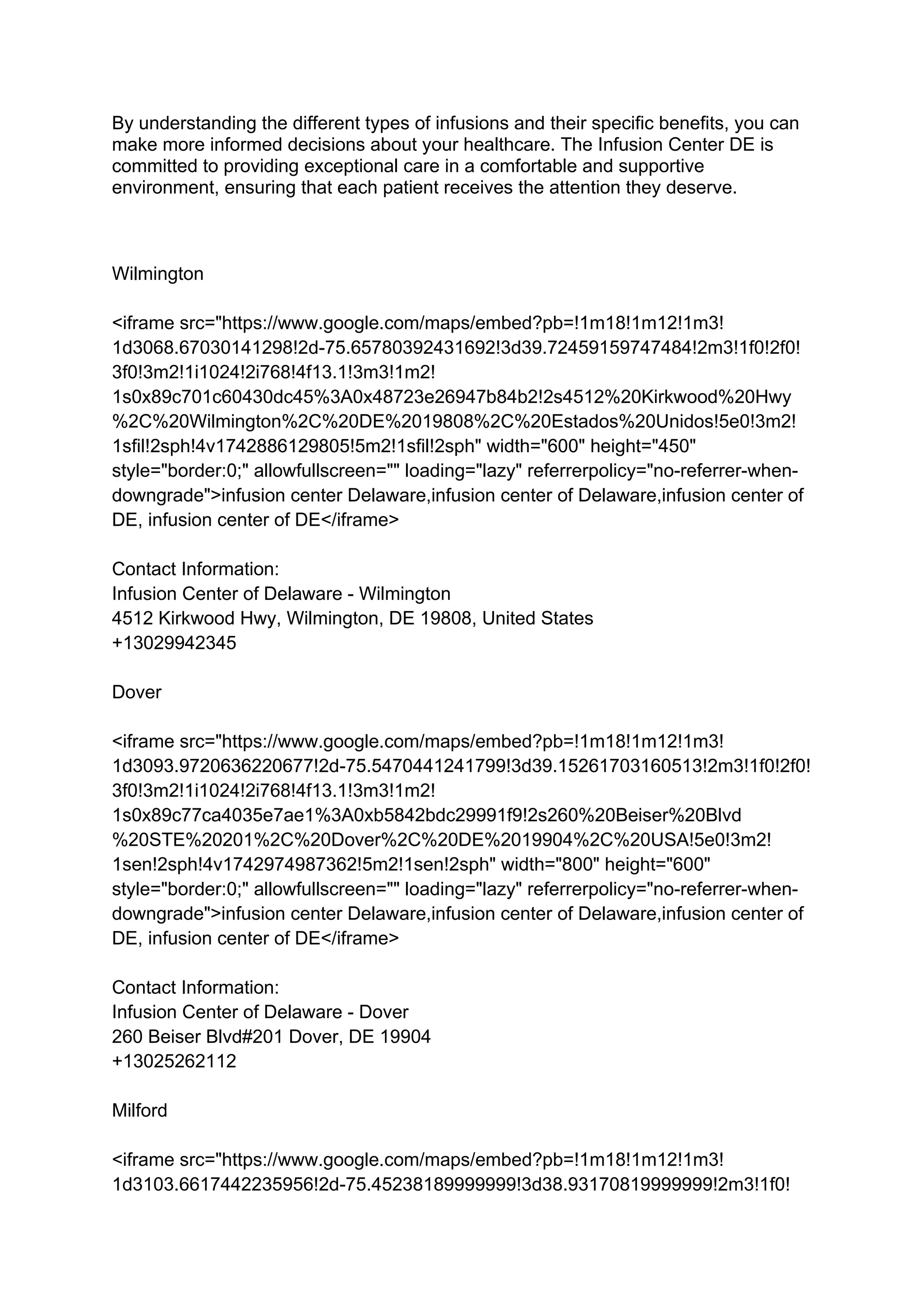 Exploring Different Types of Infusions at Infusion Center DE.docx