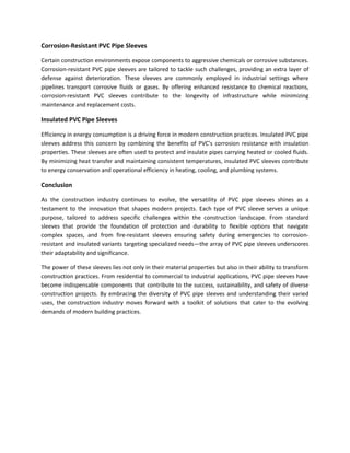 Exploring Different Types of PVC Pipe Sleeves and Their Diverse Uses | PDF