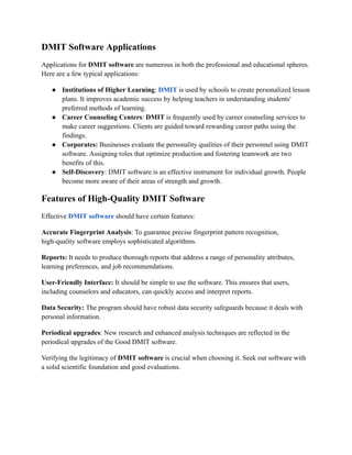 Exploring DMIT Software_ Understanding its Benefits and Applications.pdf | Computer Software and ...