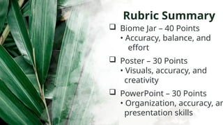 Exploring Earths Biomes Project (Teacher Guide) | PPTX