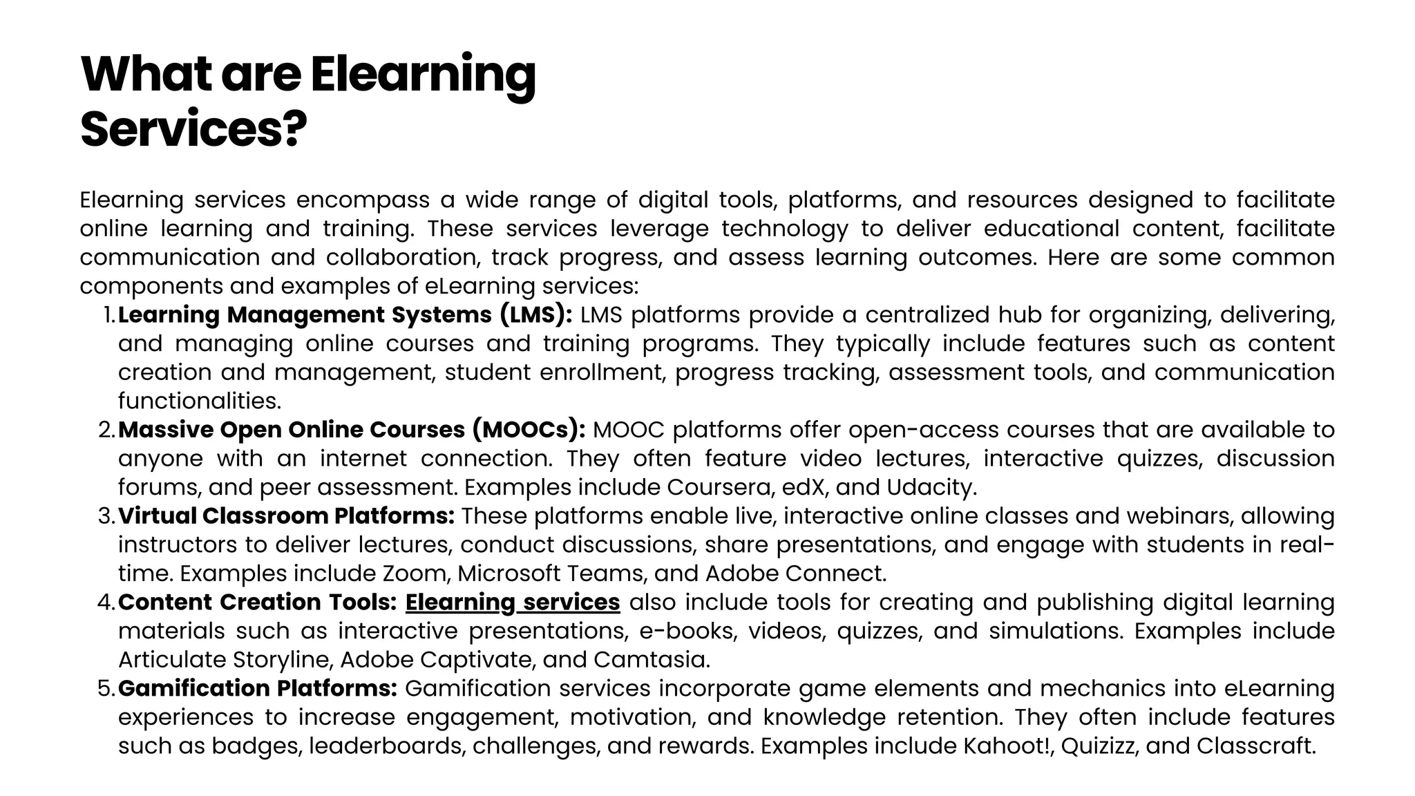 Exploring Elearning Services: Revolutionizing Education in the Digital Age | PPT
